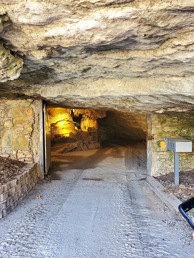 "Knock knock." "Who's there?" "The Earth's crust." The impressive entrance to Fantastic Caverns promises adventure just beyond those illuminated stone walls.
