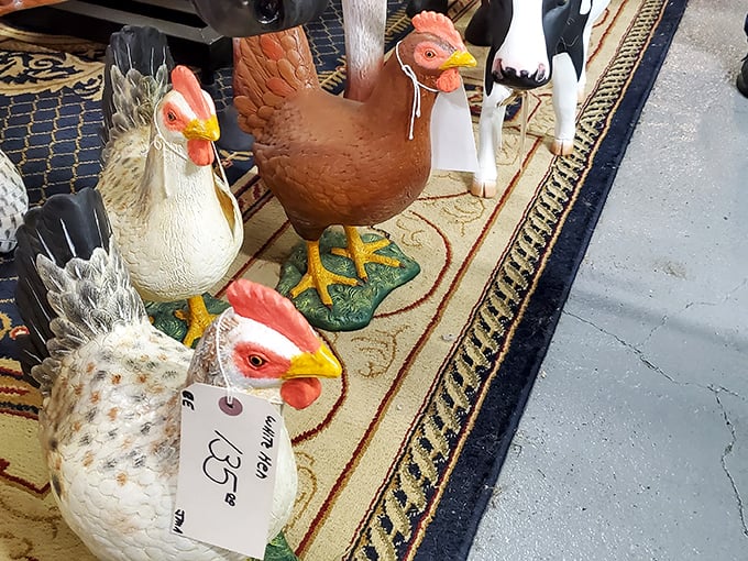 Not just chicken figurines—they're the farm-to-table décor movement that somehow escaped Martha Stewart's magazines.