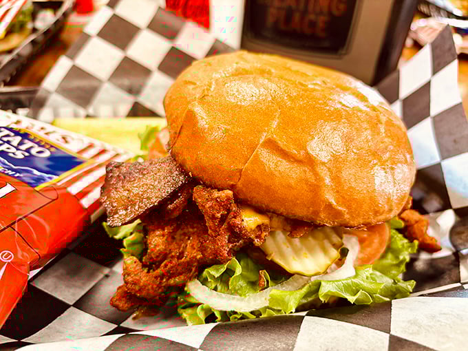 This chicken sandwich isn't just big – it's the "I should have worn my stretchy pants" kind of big. The crispy edges practically wink at you.