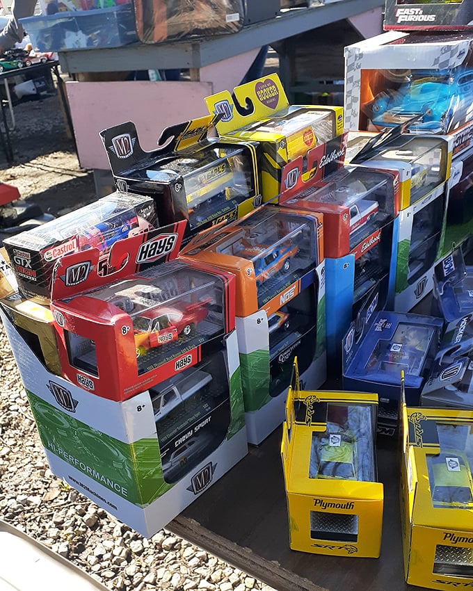 Miniature automotive dreams in pristine packaging—where collectors debate the merits of keeping them boxed versus the joy of freeing them for display.
