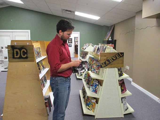 A comic book enthusiast's paradise where Marvel meets DC in peaceful coexistence. The only civil war here is deciding which issue to take home.