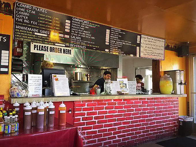 The ordering counter—where dreams are verbalized and transformed into platters of smoky goodness by BBQ alchemists in the back.