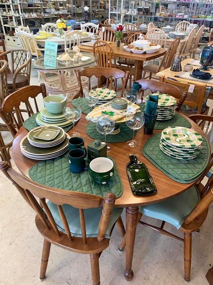 Dinner party dreams come true with complete table settings that make you wonder: "Why did I ever pay full price for dishes?"