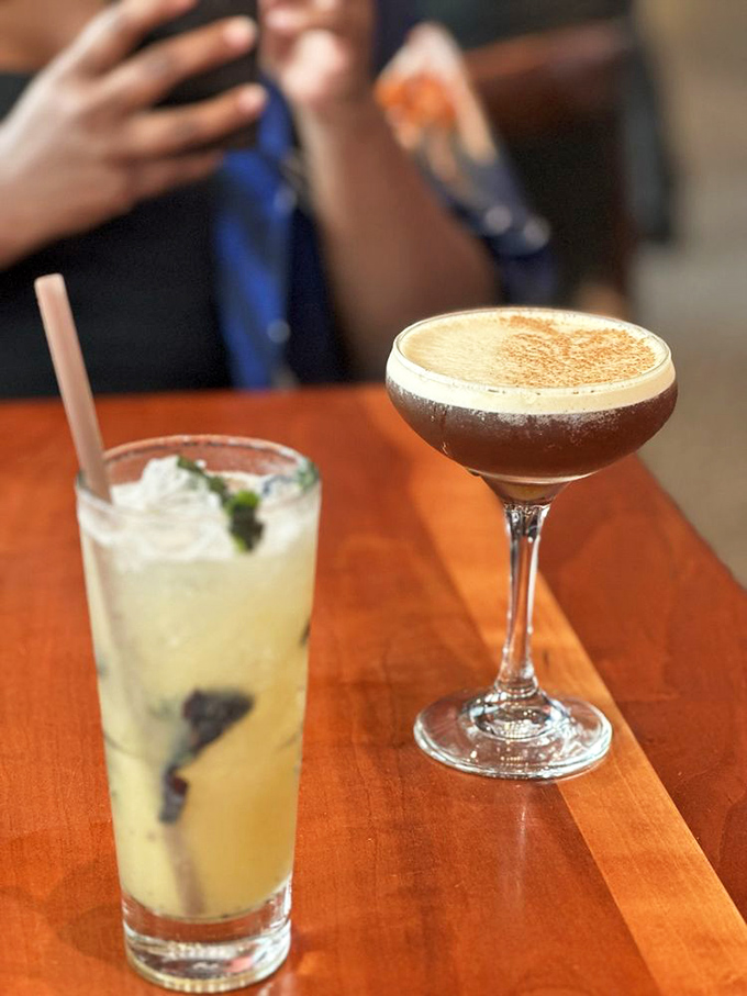 Cocktails that make you question why you ever settled for a basic mimosa. That espresso martini is practically winking at you.