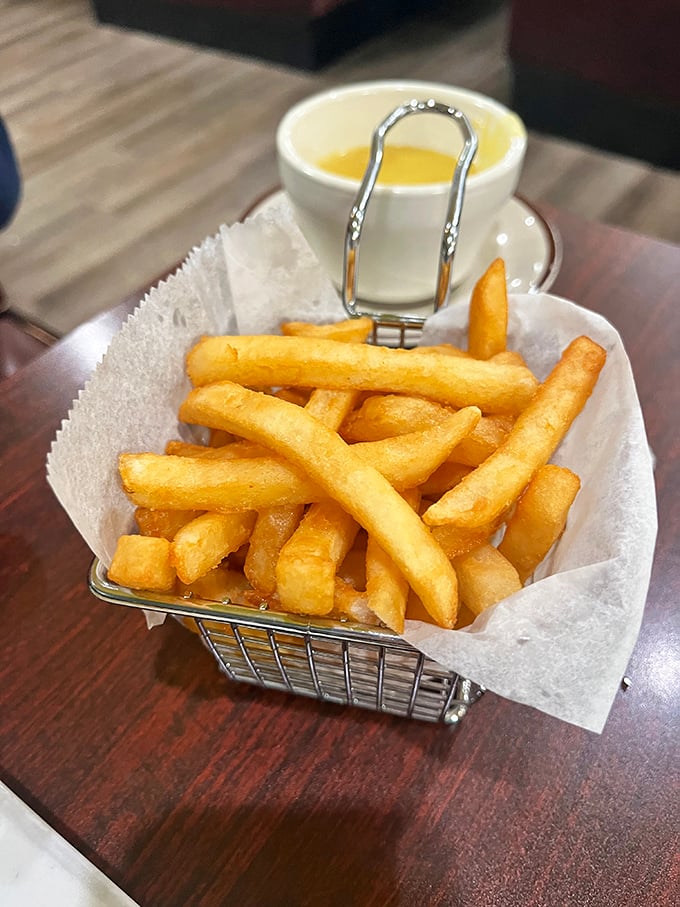 These golden fries aren't just a side—they're the supporting actors that sometimes steal the whole show. Crispy, hot, and unapologetically perfect.
