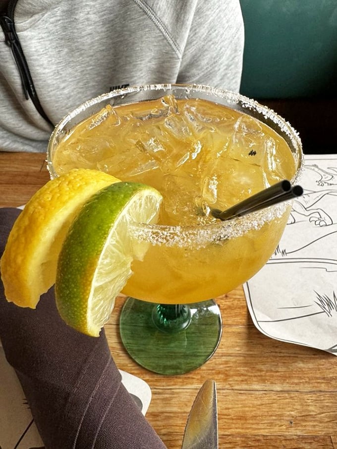 The perfect margarita—salt-rimmed, citrus-garnished, and ready for sipping. This sunshine-colored cocktail is vacation in a glass, no passport required.