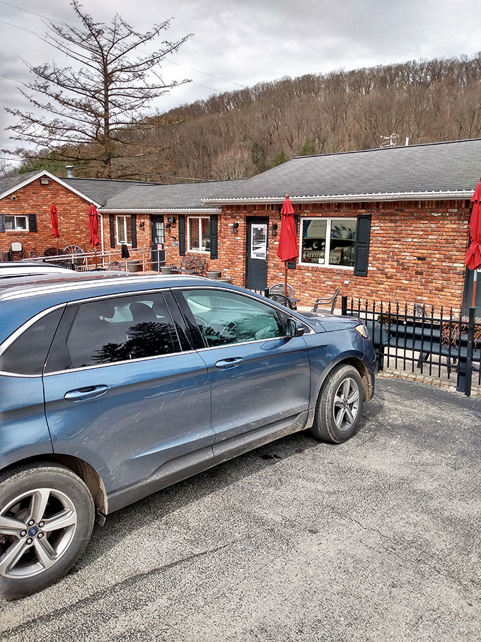 The Laurel Highlands backdrop creates the perfect setting for this bakery oasis – where cars line up like pilgrims arriving at a sacred carbohydrate shrine.