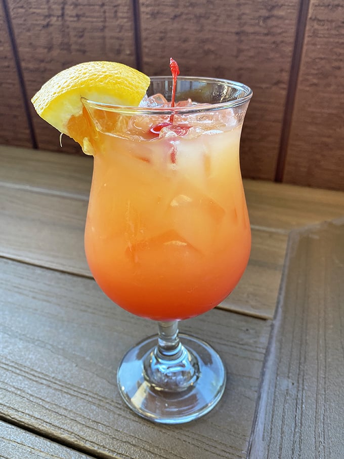 A sunset in a glass. This rum punch isn't just a drink—it's a tropical vacation without the TSA pat-down.