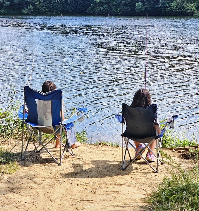 Two fishing enthusiasts demonstrate the art of patience—a skill increasingly rare in our world of instant everything.
