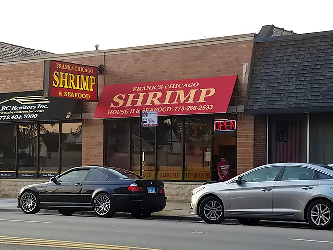 Frank's bold red awning and straightforward signage tell you exactly what you're getting: serious Chicago shrimp.
