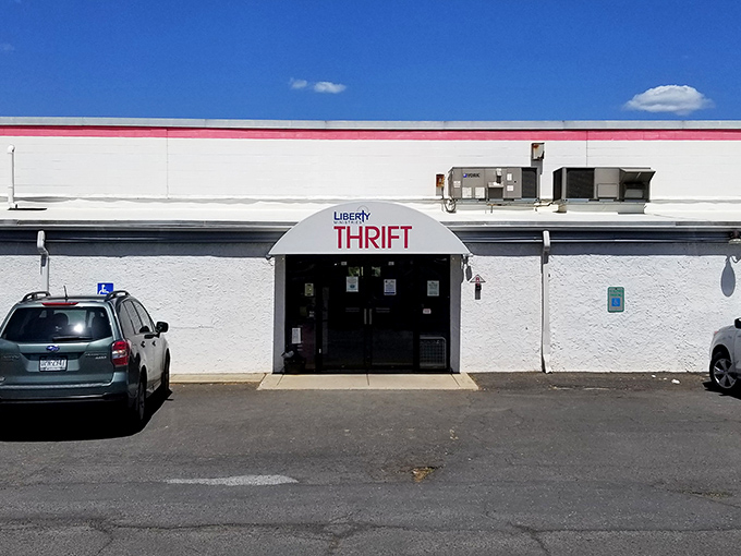 Impact Thrift's community-minded approach to secondhand shopping starts with this inviting entrance.