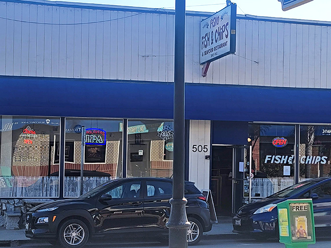 Pismo Fish and Chips' straightforward storefront promises exactly what you'll get – no-nonsense seafood that lets quality speak for itself.