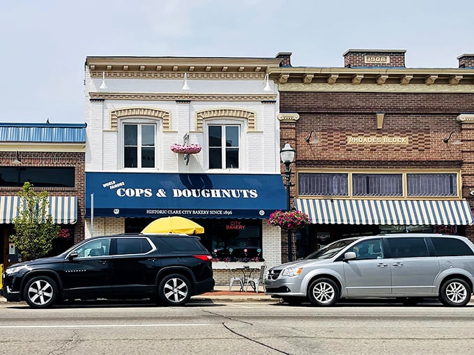 This isn't just a storefront – it's a piece of Michigan history where the only crime being committed is how irresistibly good the donuts are.