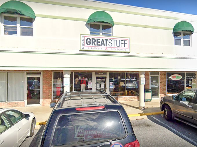 The charming storefront with green awnings hints at the curated collection waiting inside this Wilmington favorite.