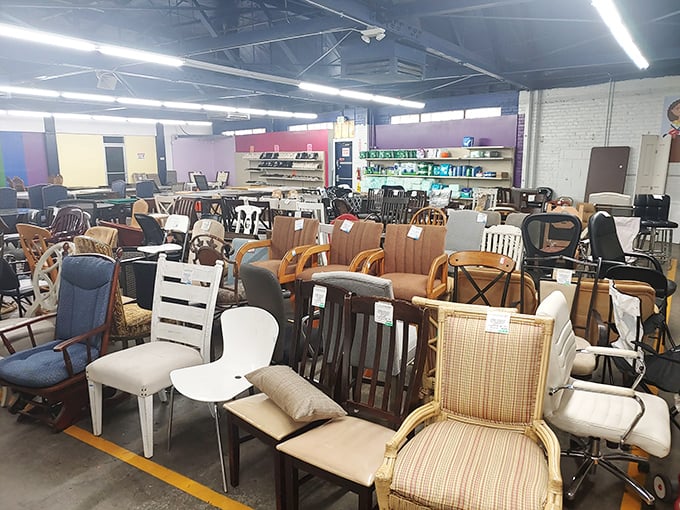 Warehouse-style organization meets charitable purpose - where furniture finds new homes and hearts find satisfaction. 