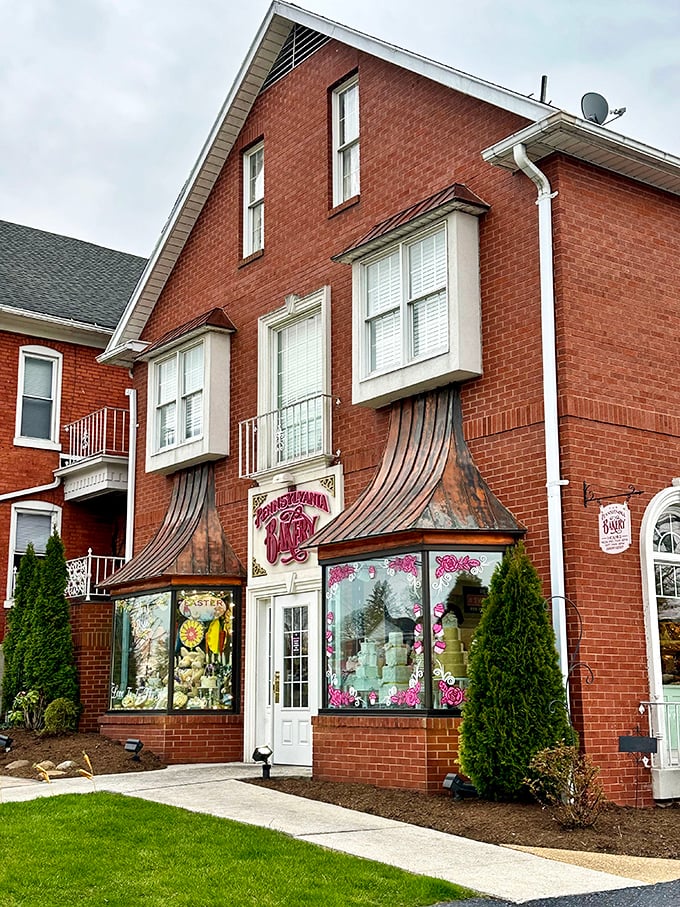 Copper awnings and meticulous landscaping frame The Pennsylvania Bakery – where wedding cakes become family legends.