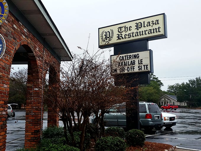 Don't let the "Oyster Bar" fool you—The Plaza's sign promises seafood, but their steaks steal the show.
