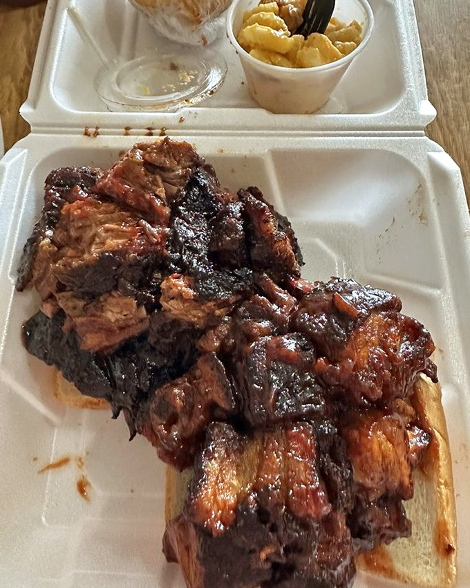 Burnt ends and ribs—the barbecue lover's jackpot. That bark is the result of time, smoke, and a pitmaster who understands the meaning of patience.