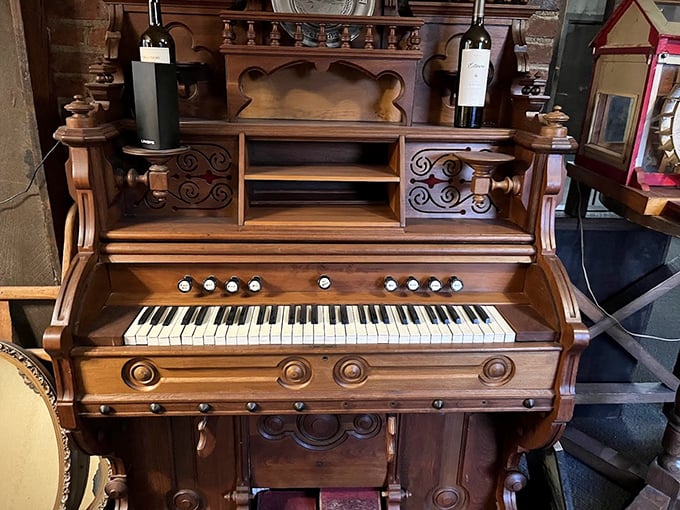 Not just decoration—this antique organ reminds diners they're eating in a place where history resonates through more than just the architecture.