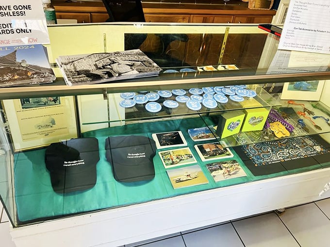 The gift shop offers mementos that are decidedly more portable than taking home part of the actual house—though tourists have surely been tempted.