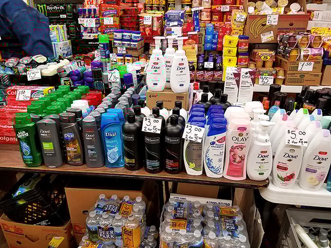 The toiletry aisle—where brand names you recognize cost less than you'd expect. Shower fresh without cleaning out your wallet!