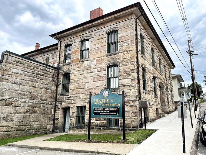 The Bradford County Historical Society's imposing stone facade hints at the treasure trove of local stories preserved within these walls.