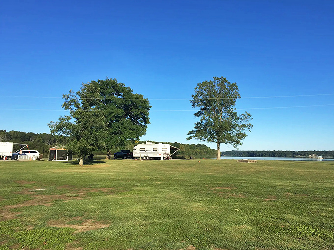 Lakeside camping with a view – where the morning alarm is birdsong and the evening entertainment is an unrivaled sunset.