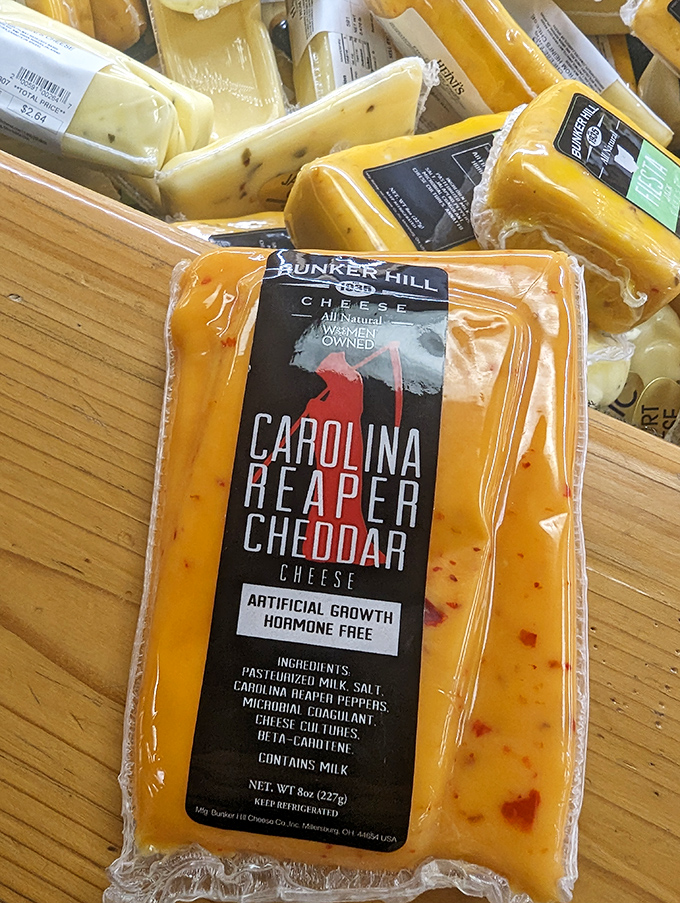 Carolina Reaper Cheddar—not for the faint of heart. When your cheese needs a warning label, you know you're in for a thrilling culinary adventure.
