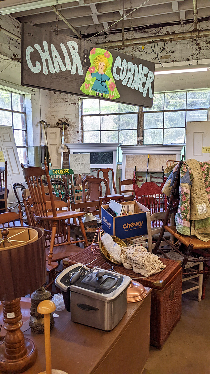 Chair Corner: where sitting becomes an art form. That rocking chair has probably soothed more babies than all the lullabies combined.