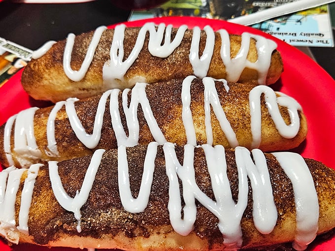 Cinnamon sugar breadsticks drizzled with icing – because sometimes dessert disguises itself as a side dish.