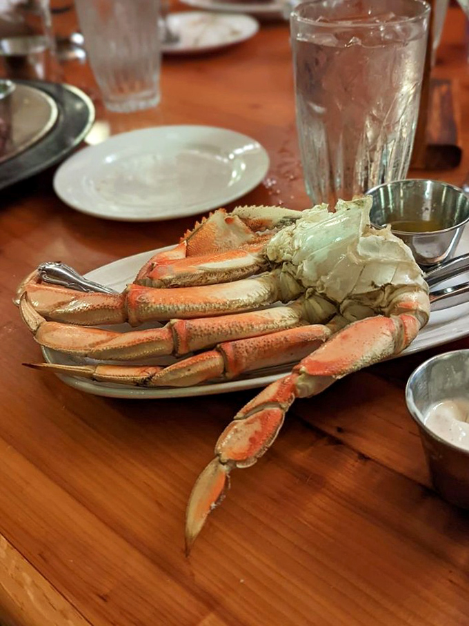 These crab legs aren't just seafood—they're an interactive dining experience that rewards patience with sweet, tender meat and plenty of melted butter.