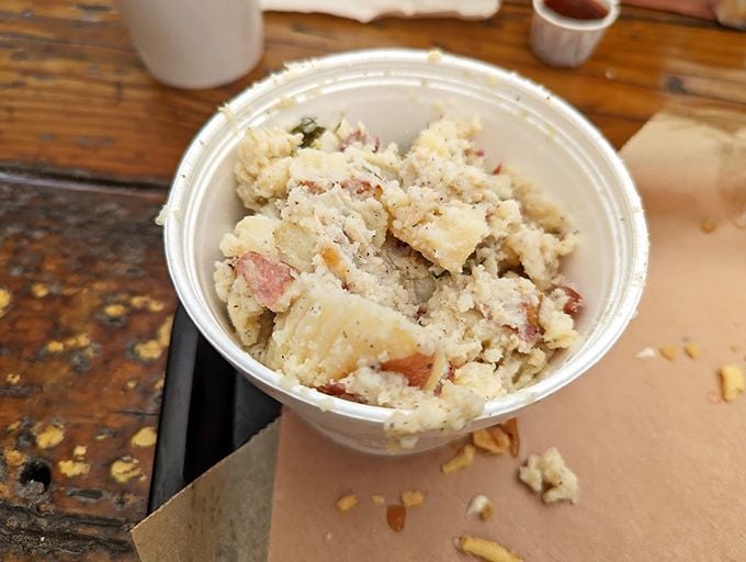 Potato salad with personality—chunky, herb-flecked, and clearly not the bland afterthought you've suffered through at family reunions.