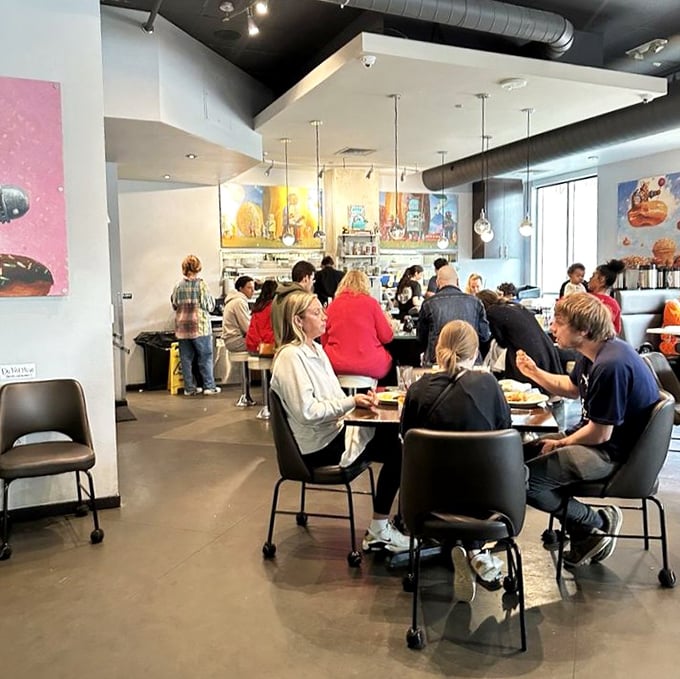 Where Madison locals come to worship at the altar of eggs and coffee. The bustling dining room hums with the satisfied murmurs of the well-fed.