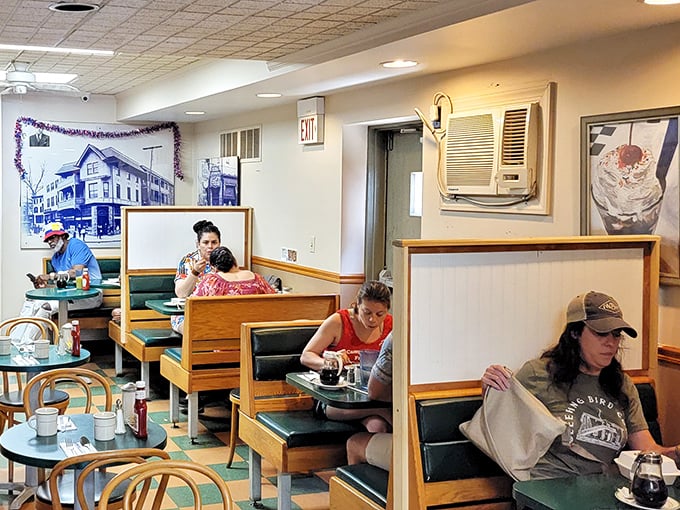 Every booth holds a different conversation, a different story. The true soundtrack of a diner isn't the kitchen—it's the collective hum of humanity.