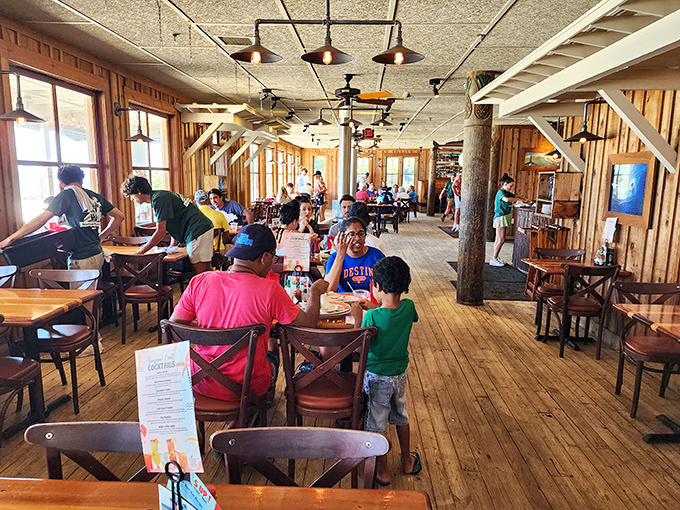 The dining room buzzes with the sound of happiness—or maybe that's just people discovering their fish tacos for the first time.