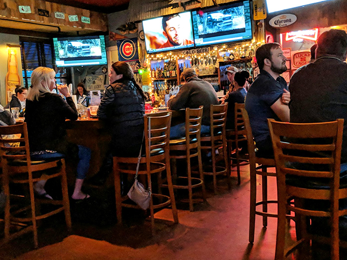 The bar area hums with the unmistakable energy of people making good life choices – mainly, the choice to eat here tonight.