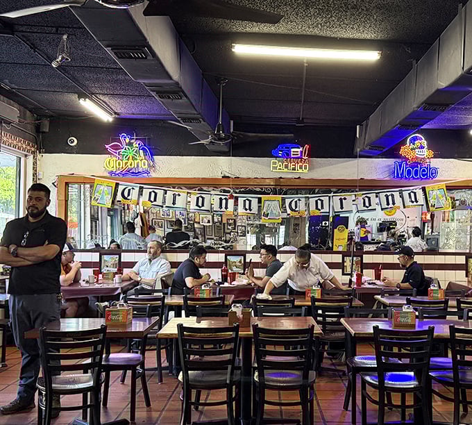 The dining room buzzes with the energy of regulars and newcomers alike, all united in the universal language of "mmm."