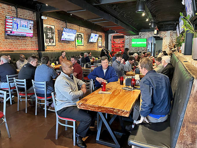 The dining room buzzes with the universal language of good food, where strangers become neighbors over shared culinary enthusiasm.