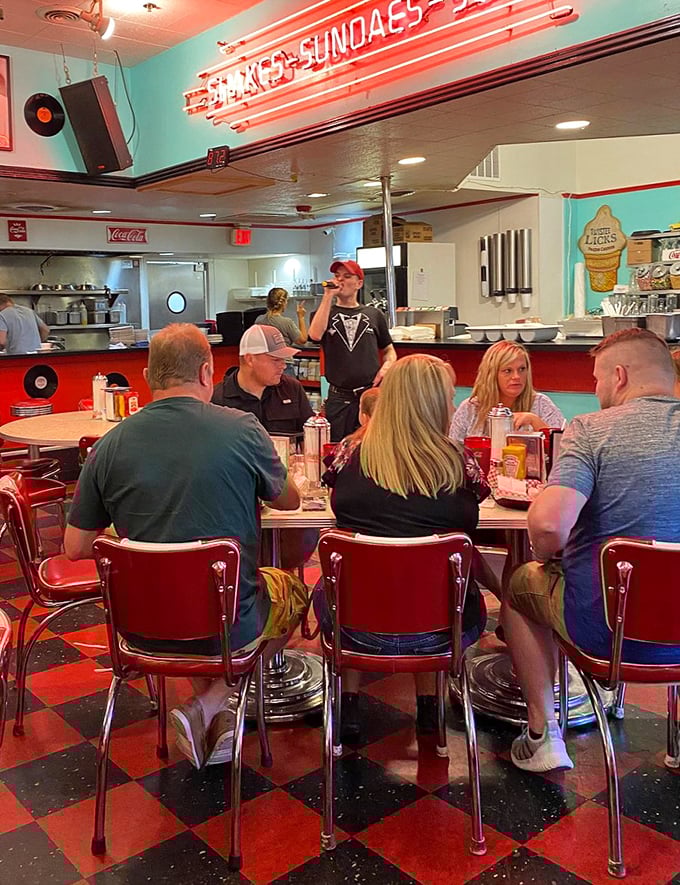 Where dinner comes with a show! A singing server serenades diners with tunes as delicious as the food.