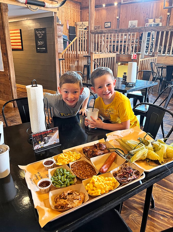 Happy kids, happier food. Teaching the next generation that the best family memories come served in paper boats with multiple sides.