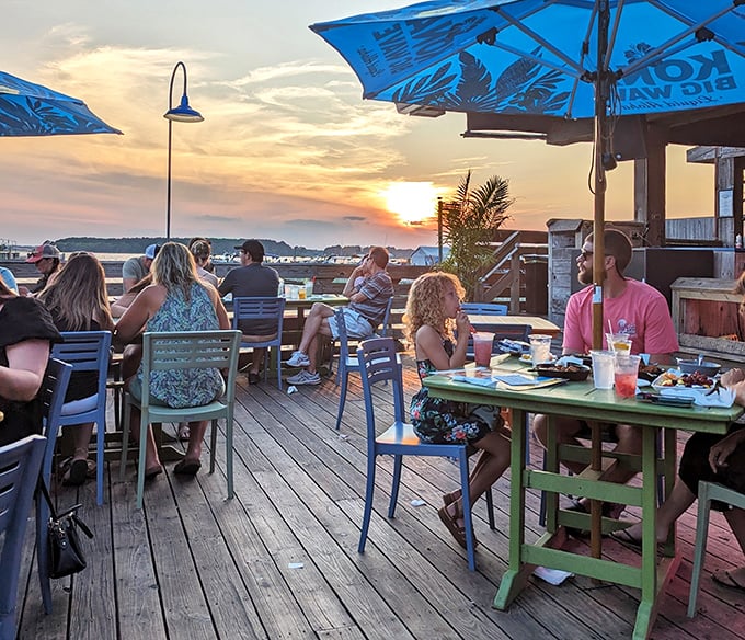 Sunset dining at its finest—where conversations flow as smoothly as the cocktails and the bay provides the evening's entertainment.