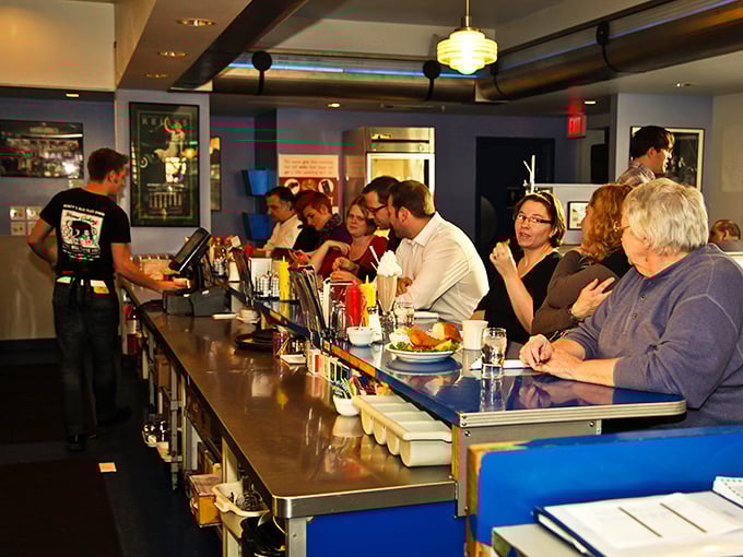 The counter at Monty's isn't just a place to eat – it's Madison's great equalizer where students, politicians, and locals share the universal language of "yum."