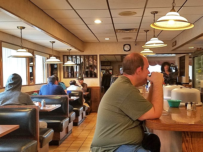 The true soundtrack of a great diner isn't background music—it's the gentle clinking of coffee mugs and murmured conversations.