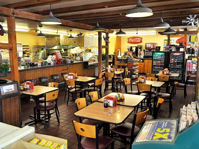 No-nonsense dining area where the focus stays where it should be—on the food that's about to change your day.