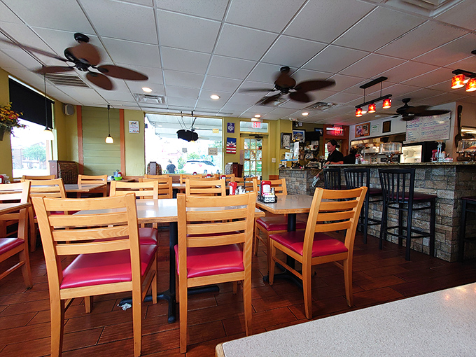 The dining area's wooden chairs and warm lighting create that "everybody knows your name" vibe that's increasingly rare in our chain-restaurant world.