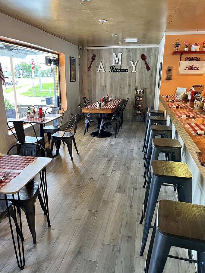 The dining room manages that perfect balance – enough space to eat comfortably but cozy enough that your food doesn't get lonely on the journey to your mouth.