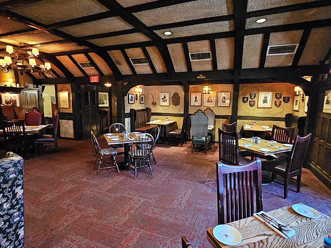The dining room feels like you've stumbled into a Scottish lord's private hall. Those wooden chairs have heard decades of "pass the horseradish" conversations.
