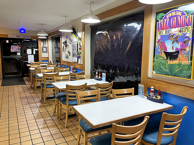 The dining room feels like the galley of a well-loved ship, where New Orleans jazz posters remind you that great food, like great music, transcends geography.