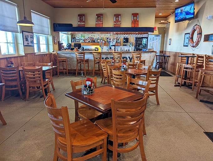Tables arranged for conversation rather than Instagram—a refreshing throwback to when dining out meant actually talking to your companions.