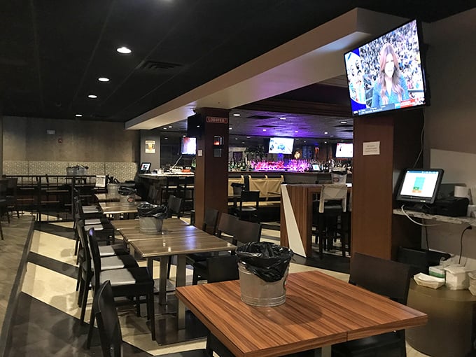 Modern meets rustic in a dining space that says "stay awhile" – the kind of place where one drink turns into "should we order dessert?"